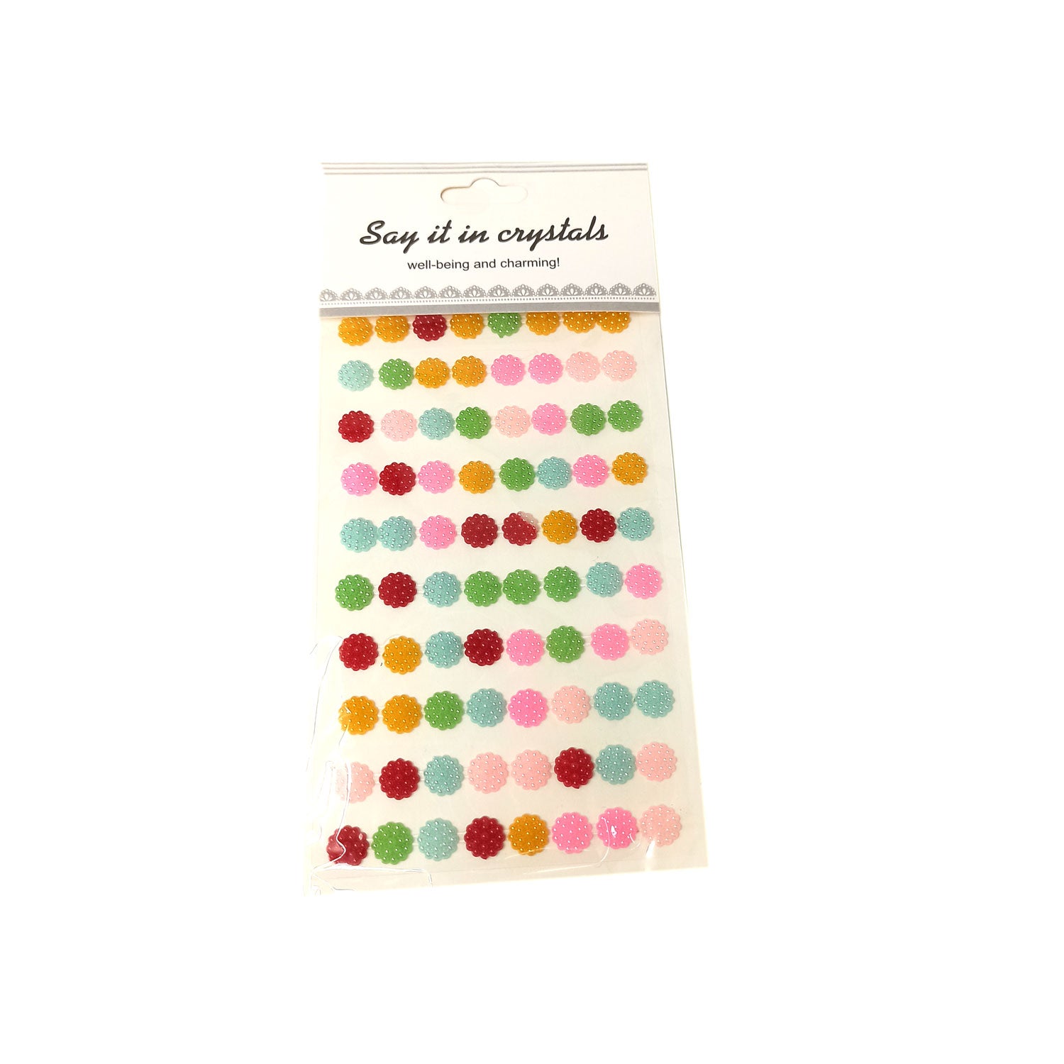 10 mm Half Floral Beads Sticker (Pack of 1 sheets, DC-15) – Anokhiada.com